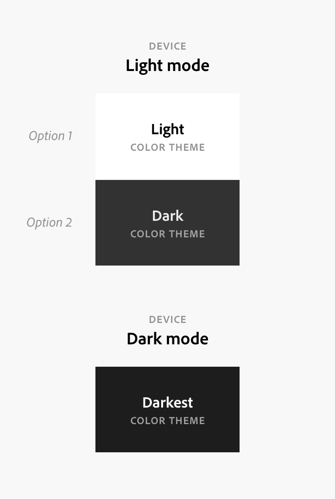 Device light mode