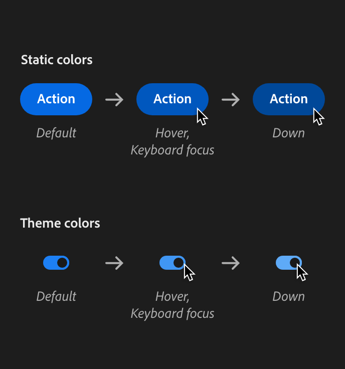 Theme-specific colors get darker in light themes and lighter in dark ...